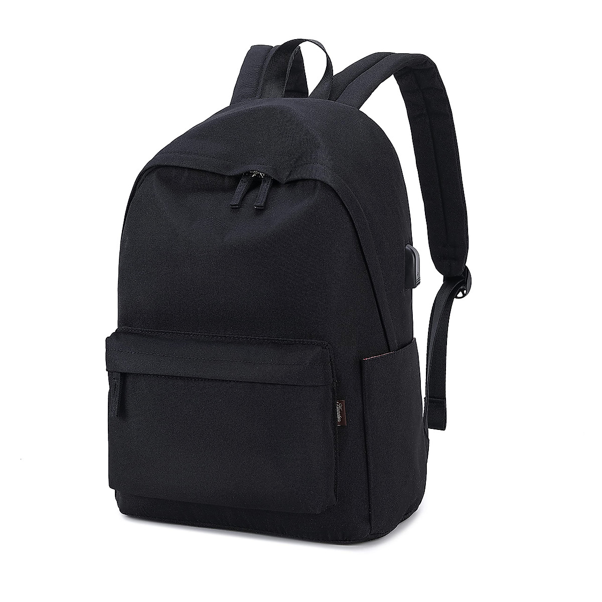 Acmebon Casual Waterproof Backpack for Girl and Boy Pure Color Bookbag for Teen Black