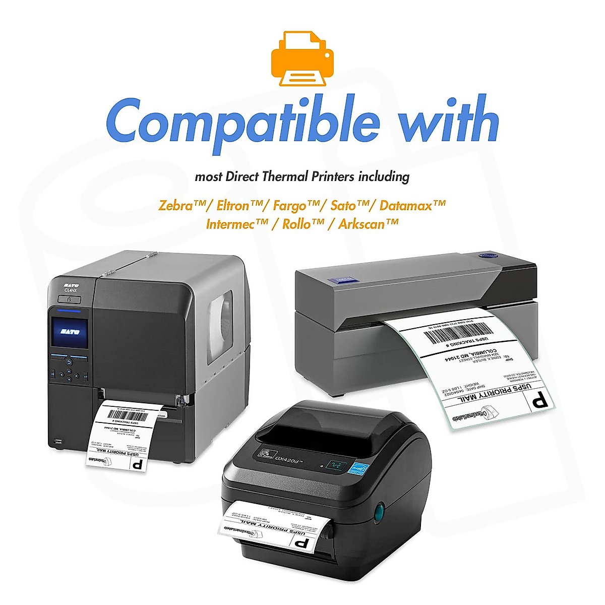 OfficeSmartLabels – 4" x 6.5" Direct Thermal Labels - Compatible with Zebra & Rollo Desktop Printers and More – 1” Core, Permanent Adhesive & Perforated (1 Rolls, 250 Labels)