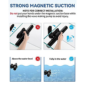 Poafamx Wave Maker for Aquarium with Controller 50W for Min 1.2m/3.9ft Long Fish Tank Above 100 Gallon Saltwater and Freshwater Cross Flow Water Circulation Pump Magnet Suction Base 110V