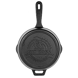 Pit Boss 14” Cast Iron Deep Skillet w/ Lid, Black
