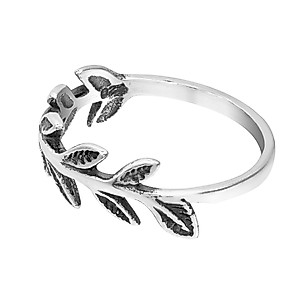 AeraVida Stunning Peace Inspired Olive Branch with a Plants and Nature Vibe .925 Sterling Silver Ring Sizes 6-9 for Olympics Influenced or Roman Empire and Caesar Inspired Fashion Accessories
