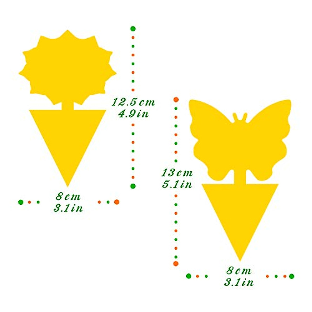 Foofol 18PCS Fruit Fly Sticky Traps Fungus Gnat Traps Insect Trap for Plants Kitchen Indoor Outdoor White Flies Mosquitos Fungus Gnats Flying Insects Houseplant Gift.