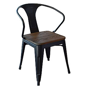 Buffalo Tools DCHAIRBWT Dining Chair Wood Seat - 4Pc, Black