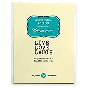 CONSCIOUS INK MANIFESTATION TATTOO 2-PACK "LIVE LOVE LAUGH - SIMPLE" (SET OF 2)