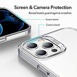 ESR Metal Kickstand Case Compatible with iPhone 12 Case/Compatible with iPhone 12 Pro Case (2020) [Patented Design] [Two-Way Stand] [Reinforced Drop Protection] Flexible TPU Soft Back, 6.1" - Clear