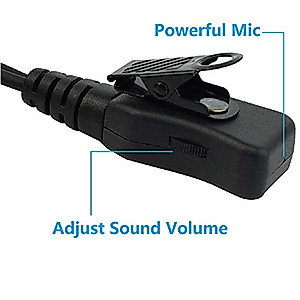 Retevis Walkie Talkie Earpiece with Mic G Shape 2 Pin Adjustable Volume Headset Compatible with Retevis H-777 RT22 RT21 Baofeng UV-5R 888S 2 Way Radio(10 Pack)