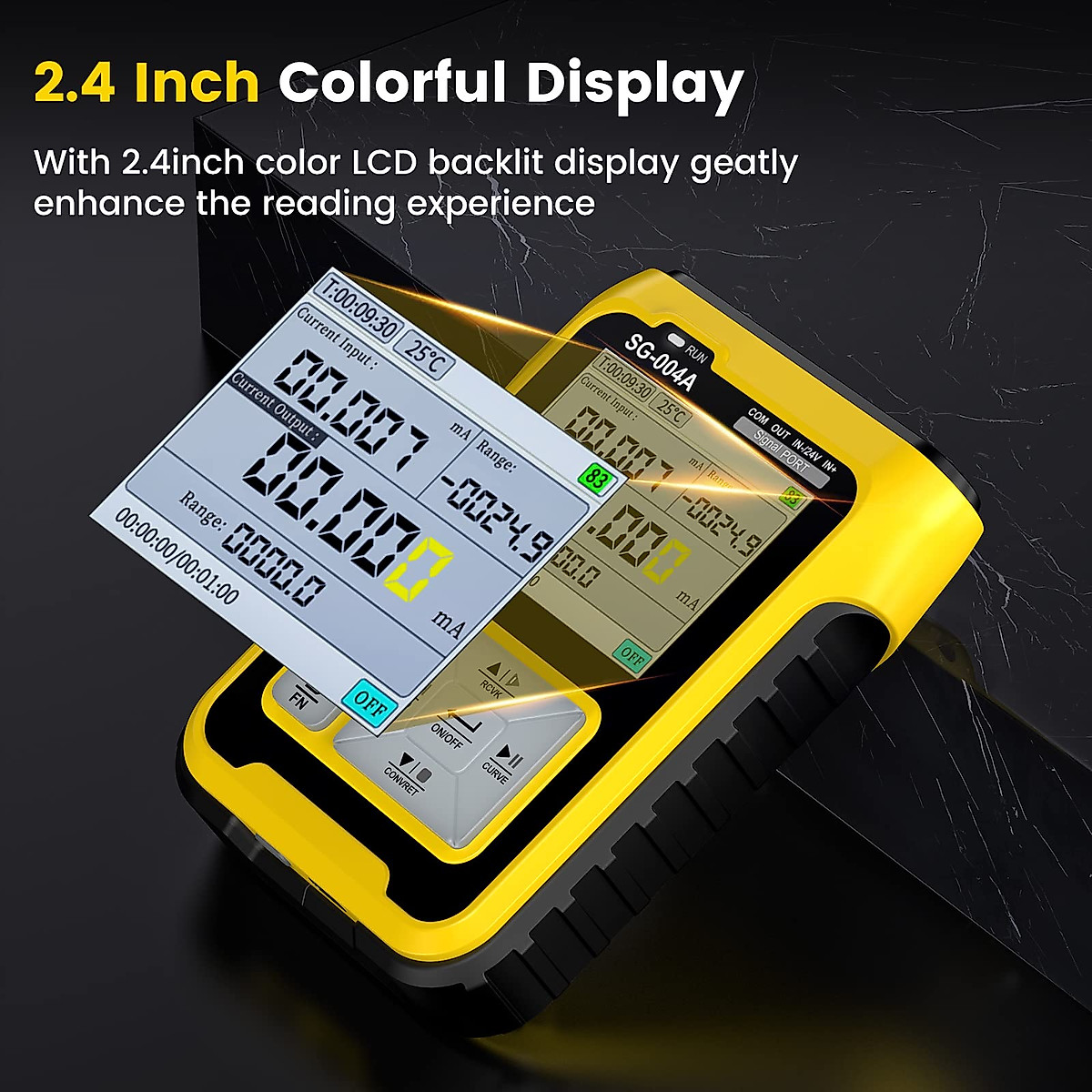 Upgraded SG-004A Signal Generator, Seesii 4-20mA 0-24V Adjustable Analog Current Voltage Generator Simulator with Real-time Curve,Historical Record, Resistance Pressure Generator Calibrator