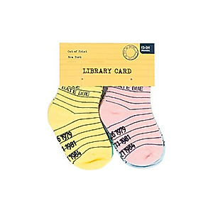 Out of Print Unisex Library Card Socks 0-12 months 4 Pack