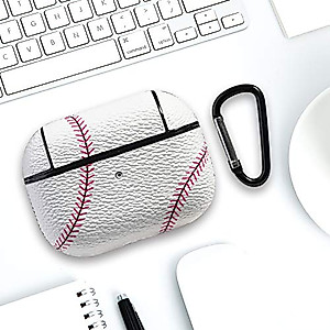 HIDAHE Case for Airpods Pro, Airpods Pro Cover, Airpods Pro Skin Accessories Sport Pattern Airpod Pro Cover Leather Case for Apple Charging Case for AirPods Pro, Baseball