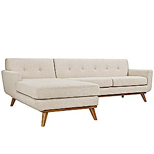 Modway EEI-2068-BEI-SET Engage Left-Facing Upholstered Fabric Sectional Sofa, Beige