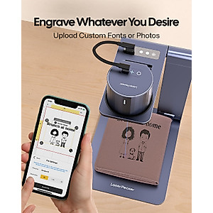 LaserPecker 1 Pro Laser Engraving Machine, Laser Engraver Mini 405nm Wavelength Laser Etcher, 0.15mm High Precision Engraver for Felt Leather Wood (No for Metal) - with Auto Focus Stand