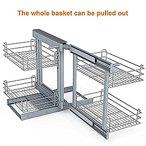 BBLHOME Pull Out Wire Basket for Kitchen Cabinet Organizer, 4 Sliding Shelves
