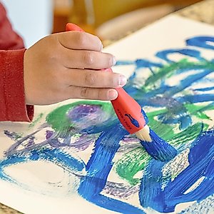 READY 2 LEARN Triangle Grip Paint Brushes - Set of 6 - 1 Size - 18m+ - Easy to Grip Paint Brushes for 2, 3 and 4 Year Olds - Encourage Writing Grip