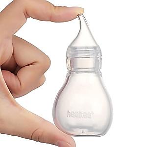 haakaa Silicone Baby Nasal Aspirator| Safe Baby Nose Cleaner| Easy-Squeeze Nose & Ear Bulb Syringe, 0m+ Newborn,Toddler -Transparent