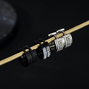 RIOSO 12Pairs Hoop Earrings for Men Stainless Steel Black Silver Men's Hoop Earring