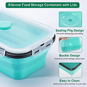8 Pack Collapsible Food Storage Containers With Lids, Collapsible Storage Containers Sets Silicone Collapsible Bowls For Camping, RV Accessories, Travel Trailer Must (Mixed oz) (8)