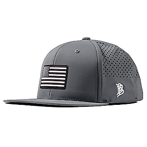 Branded Bills Vintage Old Glory PVC Grey Flat Performance, Snapback Closure, Lightweight, Comfortable Baseball Cap