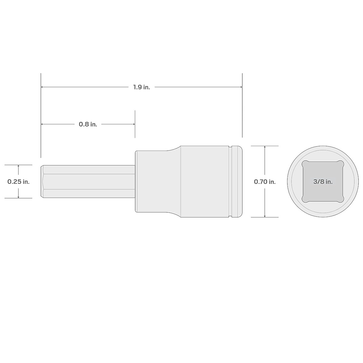 TEKTON 3/8 Inch Drive x 4.5 mm Hex Bit Socket | SHB13203