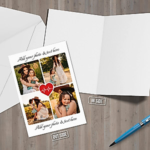 winorax Custom Card With Photos Collage Personalized Greeting Card with Photo Pictures Text Messages Custom Gifts For Mom Dad Couple Besties Mother's Day Birthday Christmas