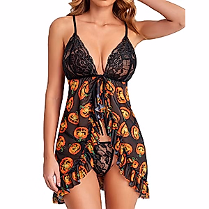 Avidlove Babydoll Lingerie for Women Lace Front Closure Lingerie V Neck Nightwear Sexy Chemise Nightie