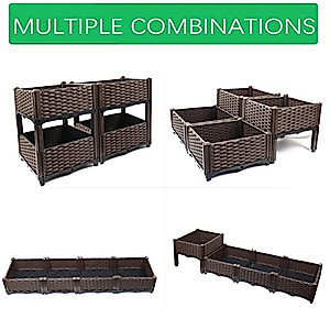 Elevated Garden Raised Beds Planter Kits for Flower Vegetable Grow Pots，Flowers Growing Box Container with Legs (Pack of 4)