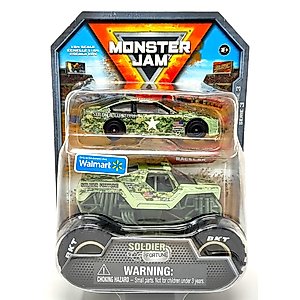 Monster Jam Official 1:64 Scale Diecast 2-Pack Monster Truck and Race Car: Son-uva Digger (Soldier Fortune)