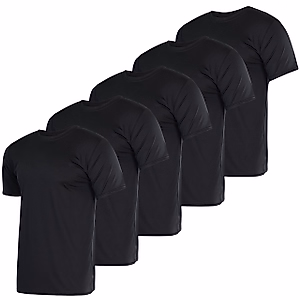 5 Pack Men’s Active Quick Dri Dry Fit Crew Neck T Shirts Athletic Running Gym Workout Short Sleeve Tee Tops Camisas Para Hombres Summer