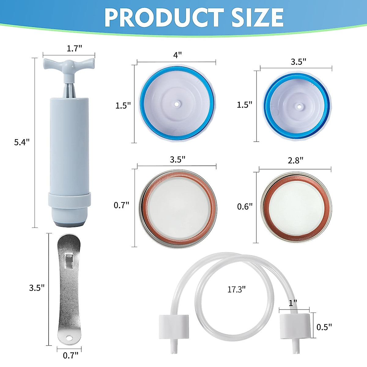 Aspen Essentials Mason Jar Vacuum Sealer Kit | with Attachment Accessory Hose Compatible FoodSaver Glass Jars Wide Regular Mouth Lids Manual Pump and Lid Opener, white