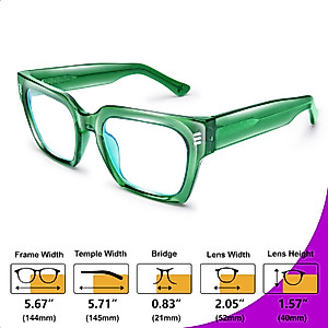 VISOONE Fashion Blue Light Blocking Glasses Square with Anti Computer Glare for Gaming Women and Men Colorado