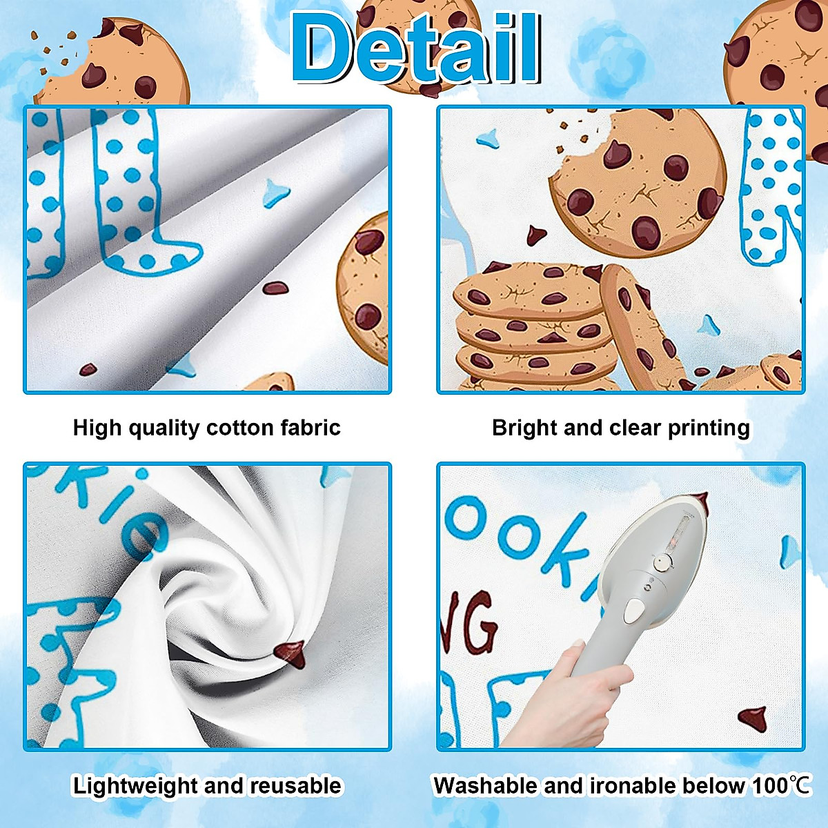 Mocsicka Cookie First Birthday Party Backdrop Cookies and Milk 1st Birthday Background Boys First Birthday Party Decorations Banner Photo Studio Props (7x5ft)