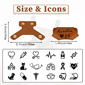 Stethoscope Id Tag Personalized-Leather Stethoscope Name Tag for Vet, Pediatrics, Medical, Custom Name Stethoscope Leather Name Tag for Christmas Nurses Week Gift