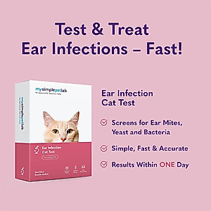 MySimplePetLab Cat Ear Infection Test Kit | Fast and Accurate Detection of Cat Ear Yeast and and Other Ear Irritations | Reliable Mail-in Ear Care Cat Test Kit for Smelly, Itchy, or Sore Ears