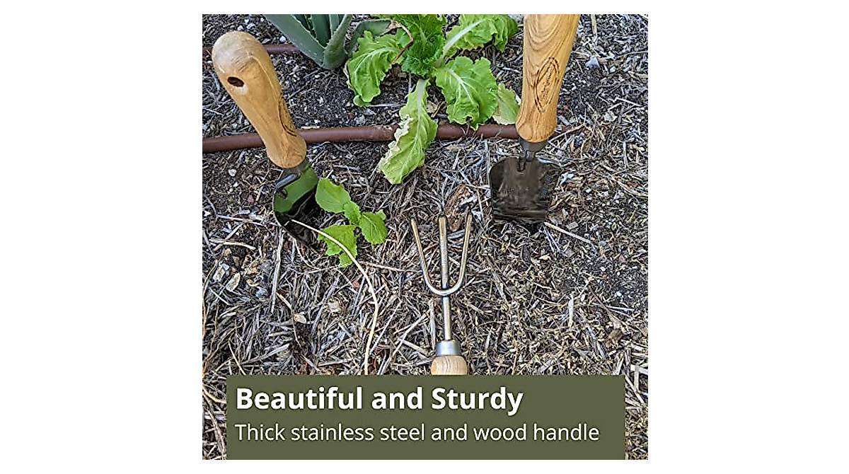 Classic Garden Tool Set - Heavy Duty Stainless Steel & Wooden Handles