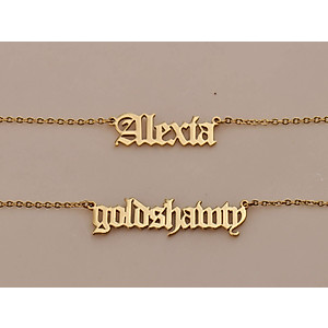 LikeFun Personalized 18K Gold Plated My Name Necklace Jewelry Gifts for Her Cobi