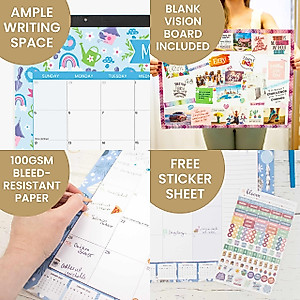 bloom daily planners 2024 Desk Calendar - 21" x 16" Large Monthly Organizer Pad with Stickers (January 2024 - December 2024) Desktop Blotter - Holiday Icons