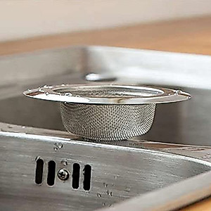 Stainless Steel Sink Filter Waste Plug Hair Catcher Drains Bathroom Floor Drain Kitchen Anti-clog Strainer with Deodorant Cover, Wide Rim 4.5 Inch Diameter