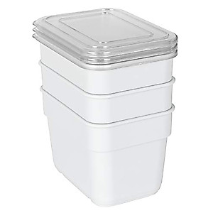 ArtBin 6970AG Bins with Lids 3-Pack, [3] Small Art & Craft Organizer Boxes, White with Clear Lids