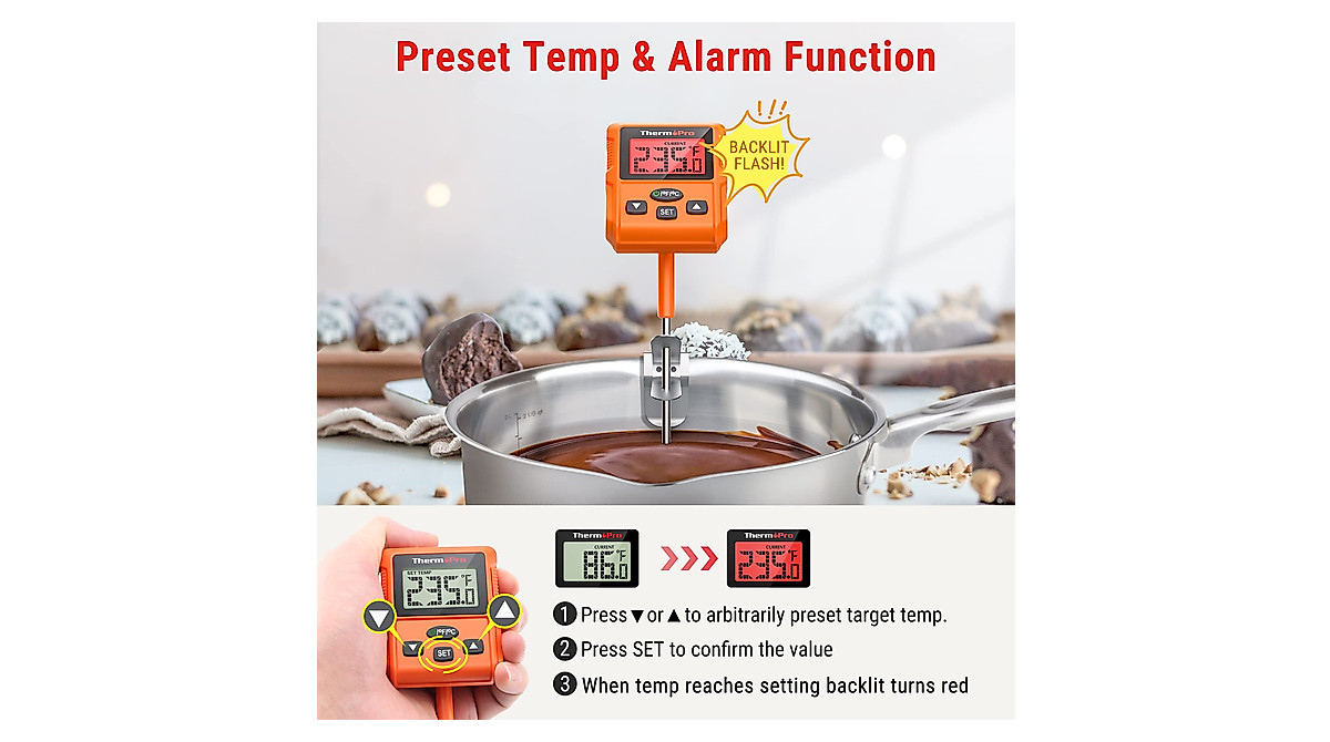 ThermoPro TP511 Candy Thermometer - Accurate Cooking Tool