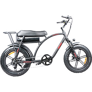 DJ Super Bike 750W 48V 13Ah Power Electric Bicycle, Matte Black, LED Bike Light, Suspension Fork and Samsung Battery