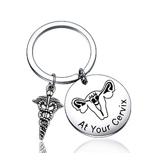 TGBJE Gynecologist Gift at Your Cervix Keychain Midwife Gift Labor Nurse Jewelry Funny Gift for OB-GYN (Gynecologist Gift)