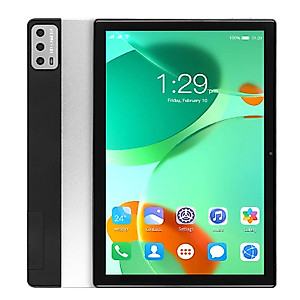 Vikye 10.1 Inch Tablet, 2 in 1 10.1 Inch FHD Screen Tablet with Keyboard, 8 Core CPU 6GB RAM 128GB ROM 5G WiFi 4G Calling Tablet (US Plug)