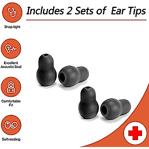 Silicone Ear Tips Earbud Replacement for Littmann Stethoscopes - Comfortable Fit Littman Ear Tips Replacement，Stethoscope Ear Pieces,Cardiology IV Parts & Littmann Earplugs Stethoscope Parts (black)