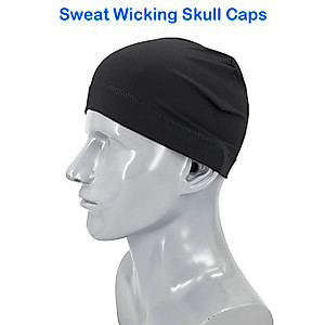Sports Headwear Beanie Sleep Sleeping Hat Skull Running Hat Skullcap Outdoor Caps Liner for Men (White Sets)