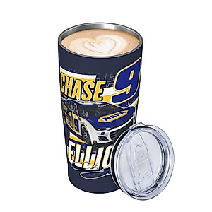 XCSEZ Chase Elliott 9 20 Oz Stainless Steel with Lids Coffee Thermal Cup Double Wall Mug Metal Straw and Brush Durable for Hot Cold Drinks