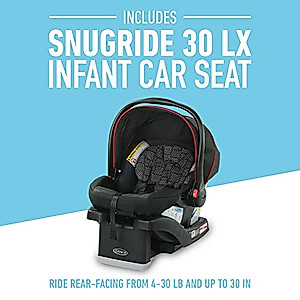 Graco FastAction SE Travel System | Includes FastAction SE Stroller and SnugRide 30 LX Infant Car Seat, Hilt 2 Piece Set(Pack of 1)