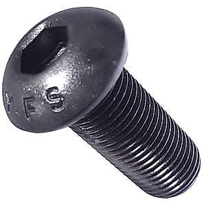 Socket Button Head Cap Screw, 7/16-14 x 1", Alloy Steel, Black Oxide, Hex Socket (Quantity: 50) Coarse Thread, 7/16 inch Hexagonal Allen Bolt, Length: 1 inch, Full Thread