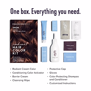 Madison Reed Radiant Hair Color Kit, Dark Cinnamon Brown for 100% Gray Coverage, Ammonia-Free, 5NGM Catania Brown, Permanent Hair Dye, Pack of 1