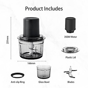 Olayks Electric Food Processor, Small Electric Food Chopper for Baby Food, Vegetables, Meat, Fruits, Nuts, 5 Cup Food Chopper with 2 Speed