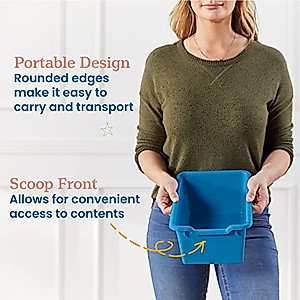 ECR4Kids Scoop Front Storage Bin, Multipurpose Organization, French Blue, 5-Piece