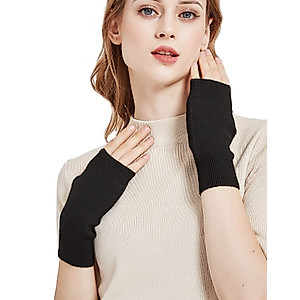 Novawo Wool Blend Fingerless Gloves Soft Arm Warmers Flexible Typing Gloves
